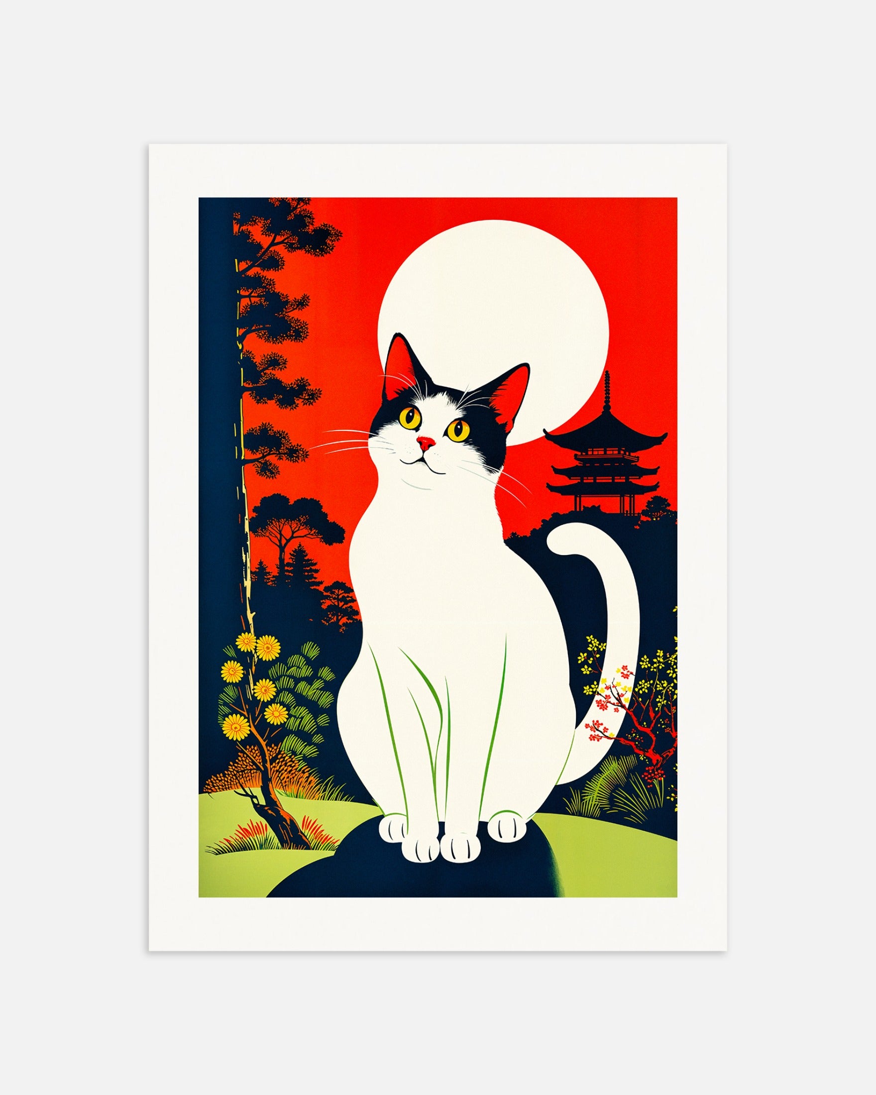 Le chat et la Lune - Poster | Affiche déco | Posterscape.fr